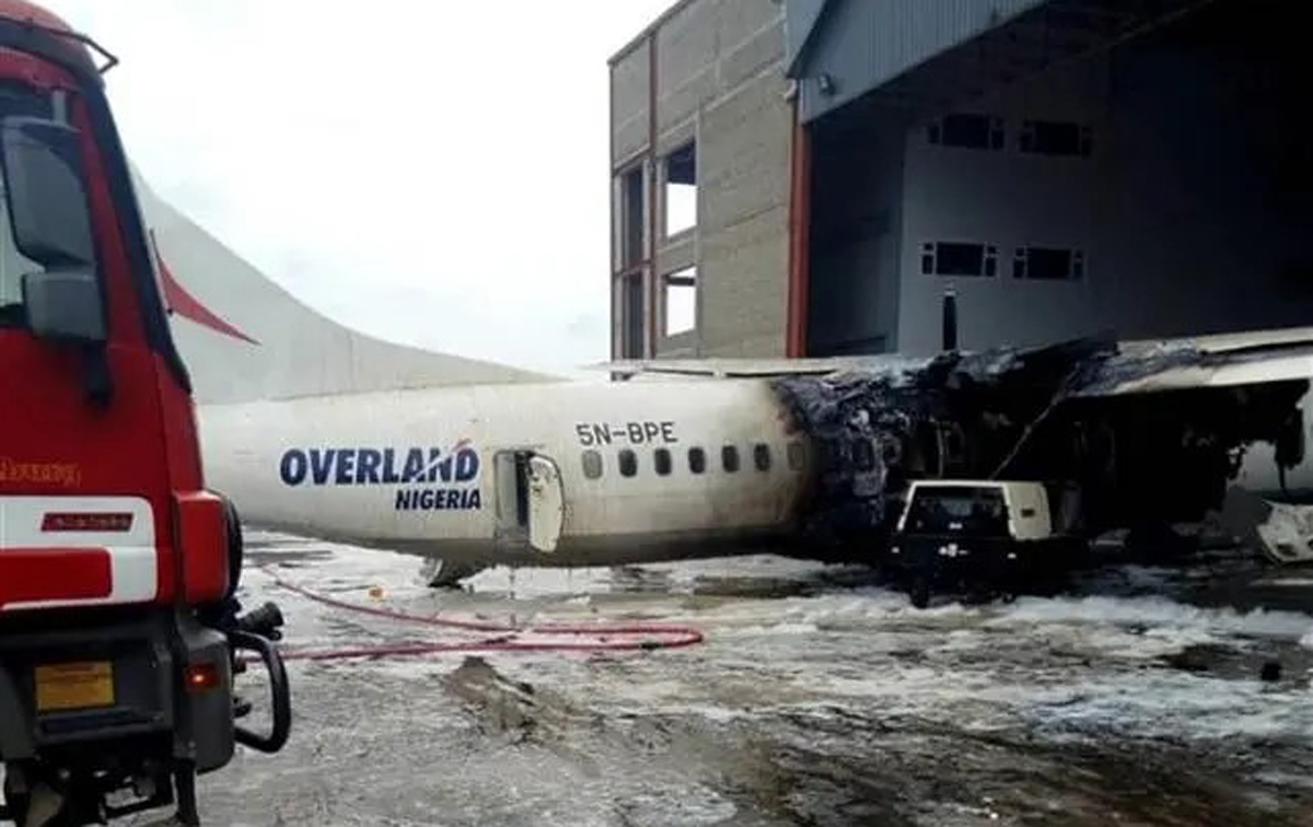 Overland aircraft’s engine catches fire midair, pilot declares ...
